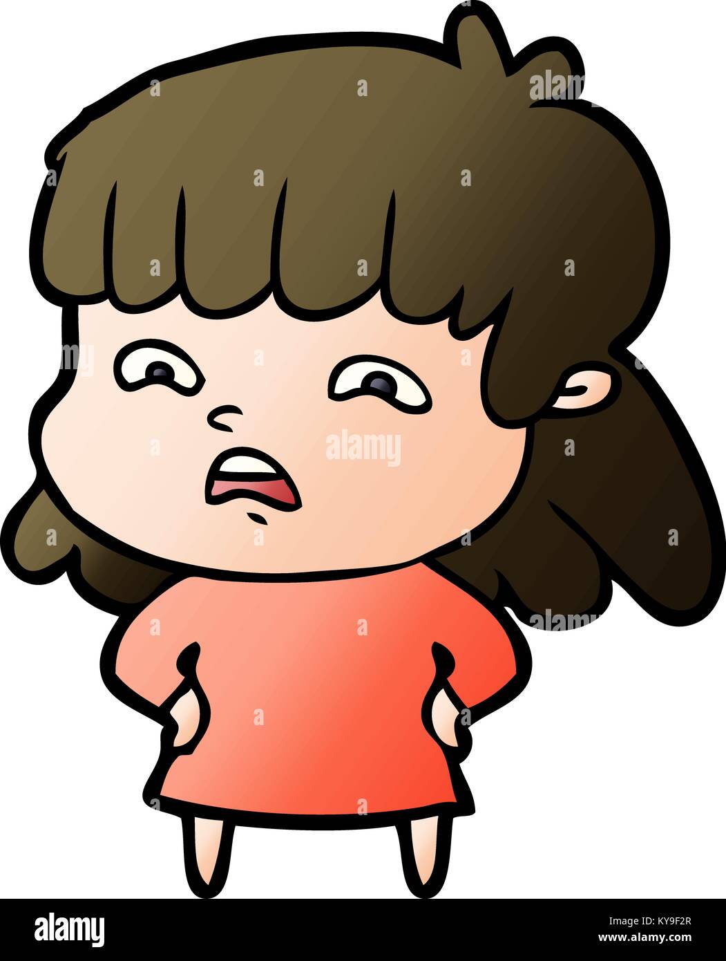cartoon worried woman Stock Vector Image & Art - Alamy