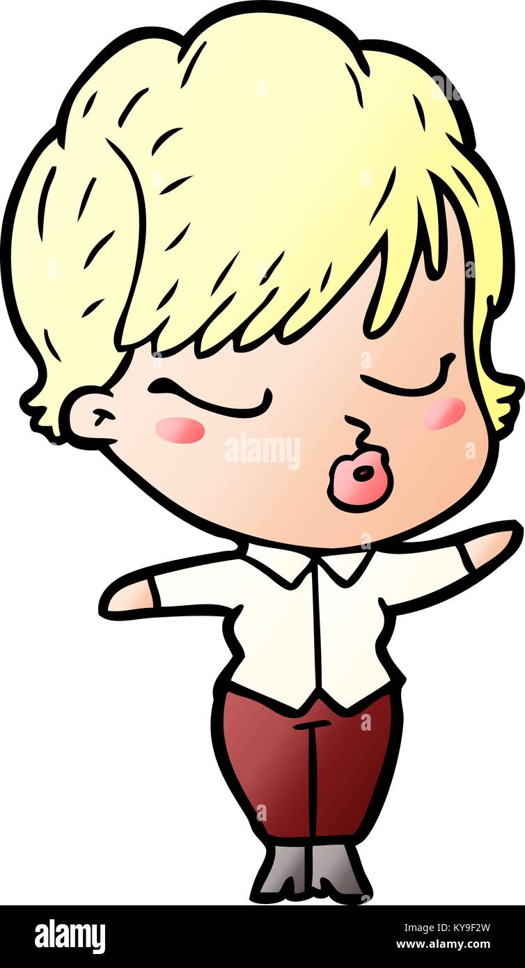 cartoon woman with eyes shut Stock Vector Image & Art - Alamy