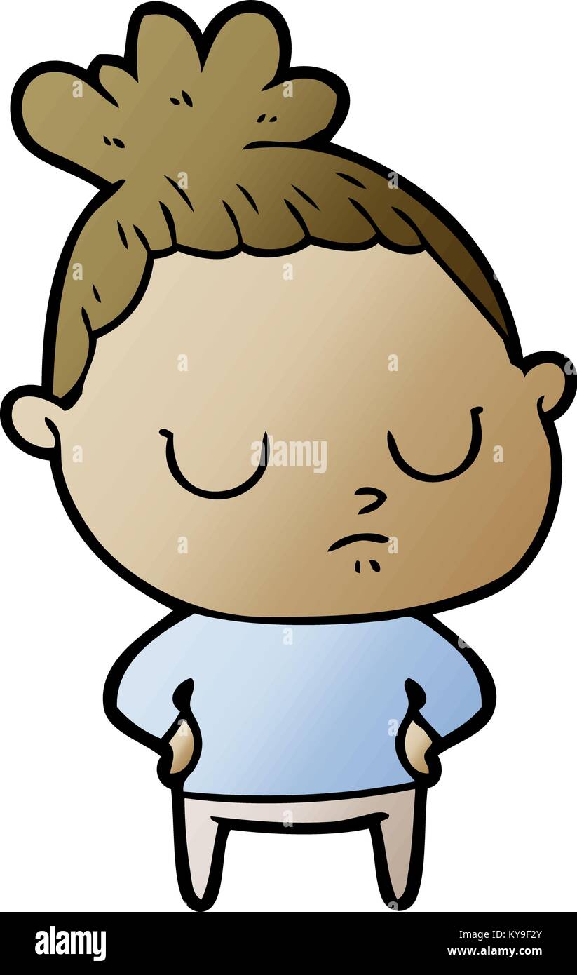 cartoon calm woman Stock Vector Image & Art - Alamy