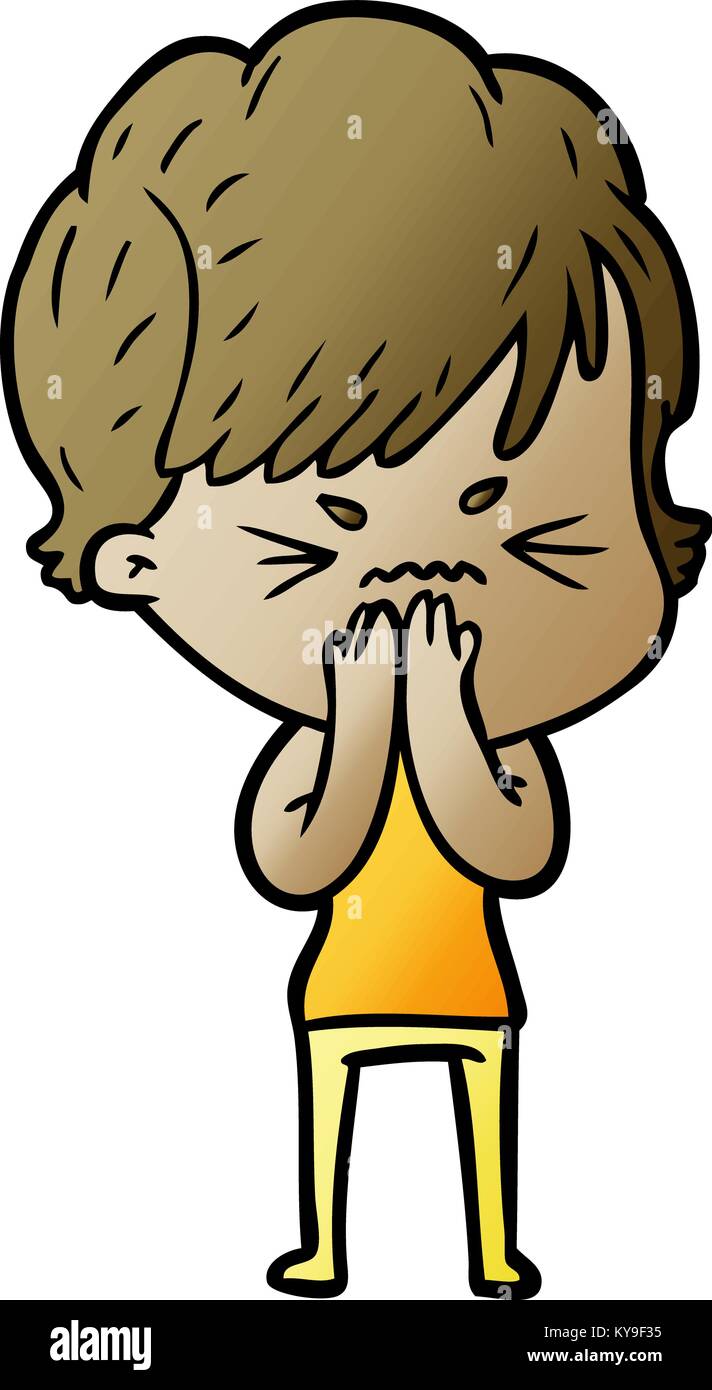 cartoon frustrated woman Stock Vector Image & Art - Alamy