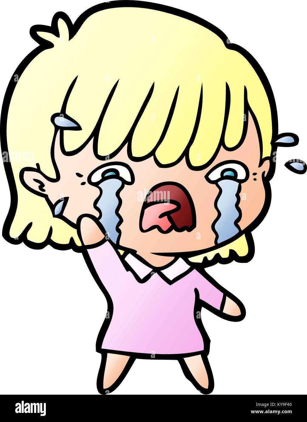 cartoon girl crying Stock Vector Image & Art - Alamy