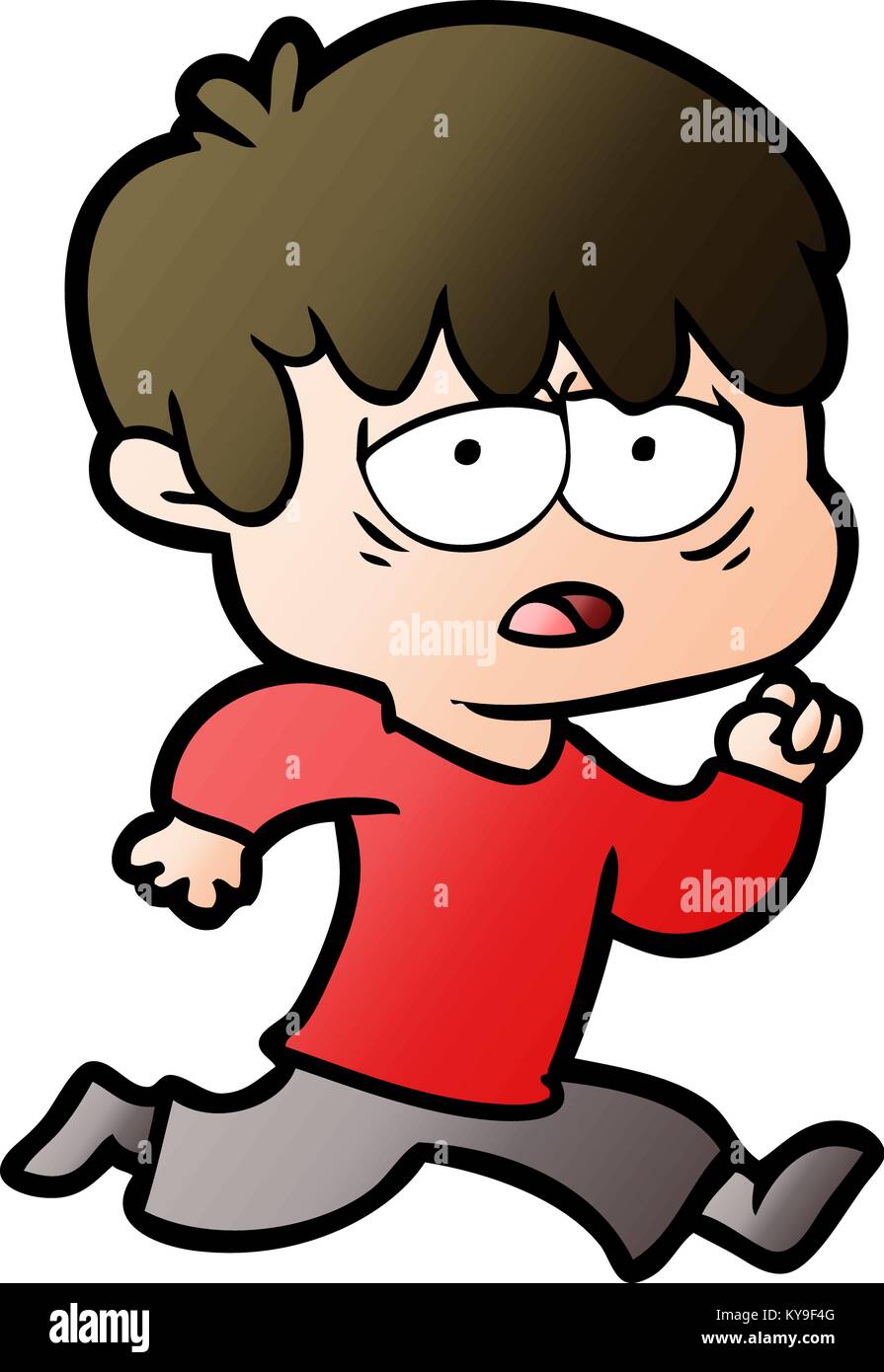 cartoon exhausted boy Stock Vector Image & Art - Alamy