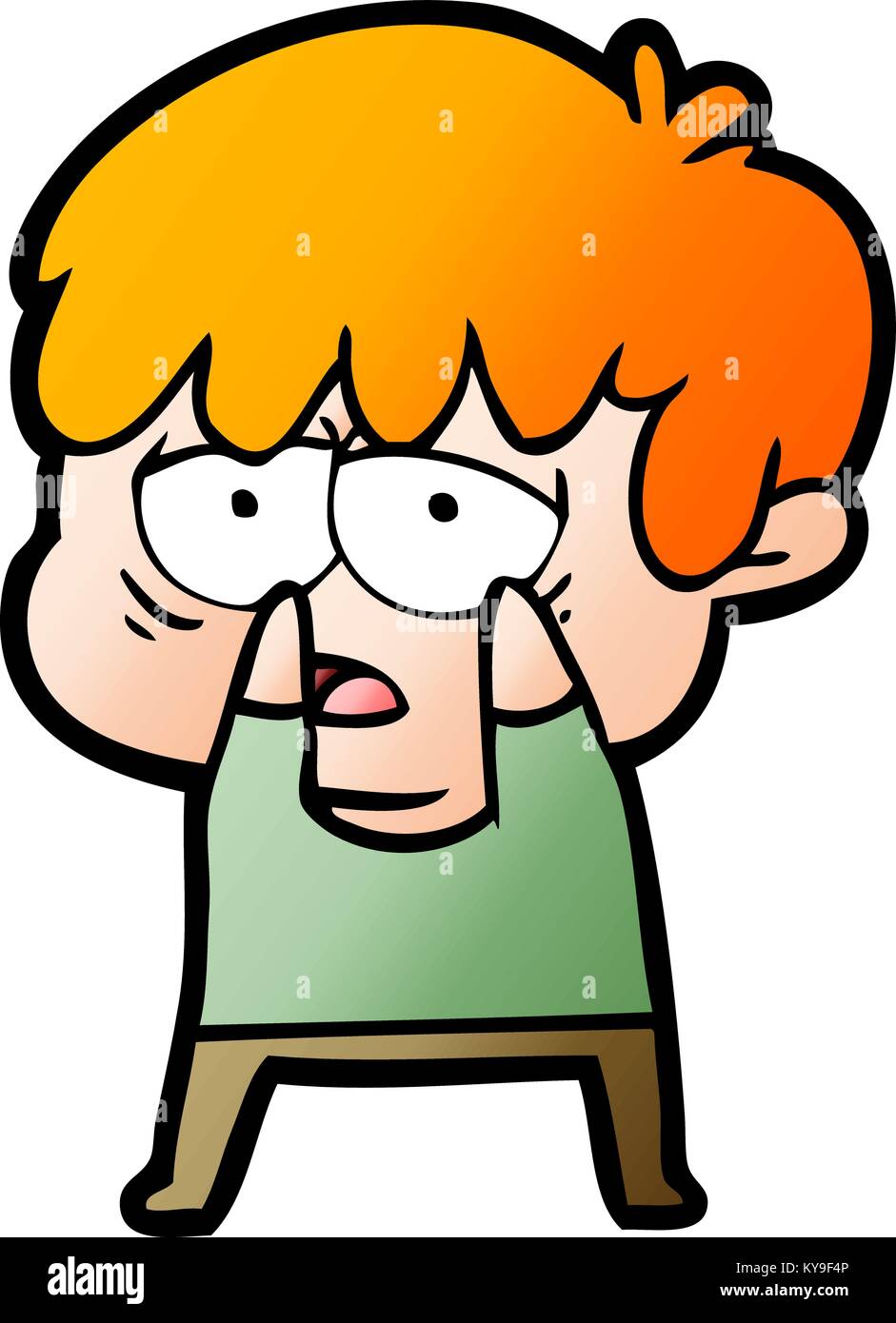 cartoon exhausted boy Stock Vector Image & Art - Alamy