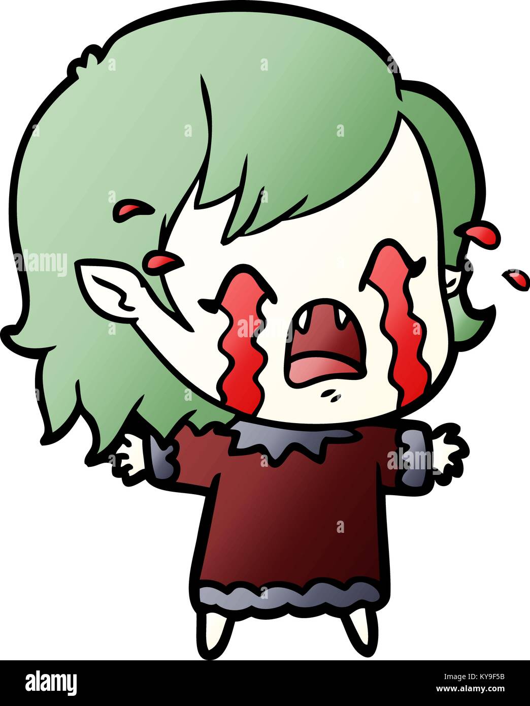 cartoon crying vampire girl Stock Vector Image & Art - Alamy