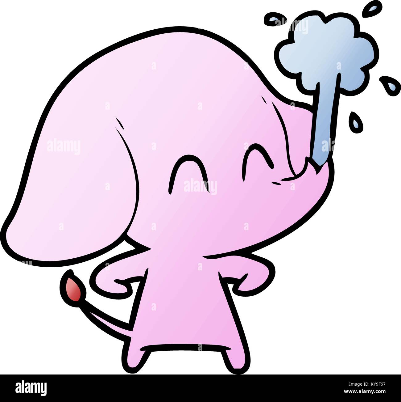 cute cartoon elephant spouting water Stock Vector Image & Art - Alamy