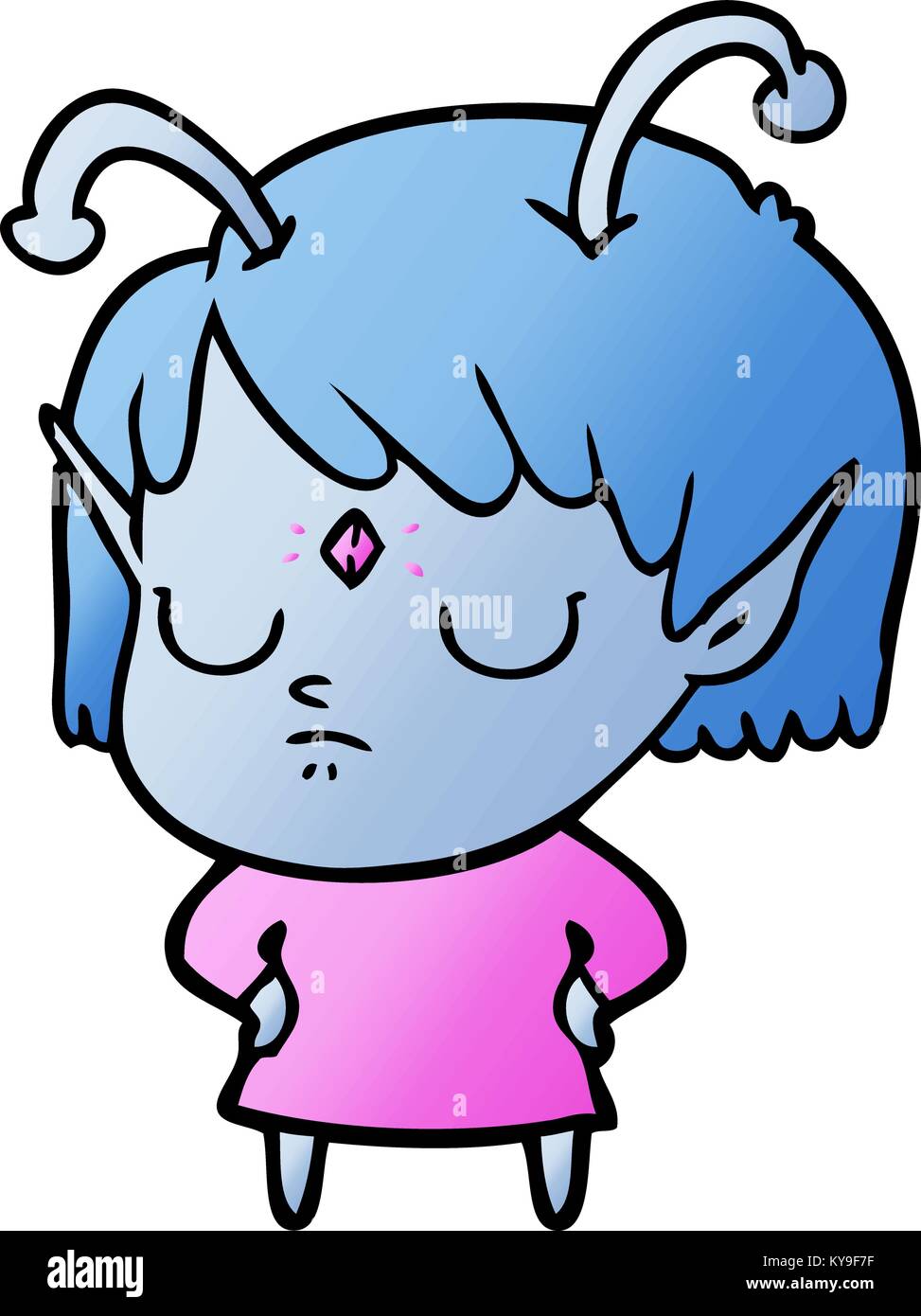 cartoon alien girl Stock Vector Image & Art - Alamy