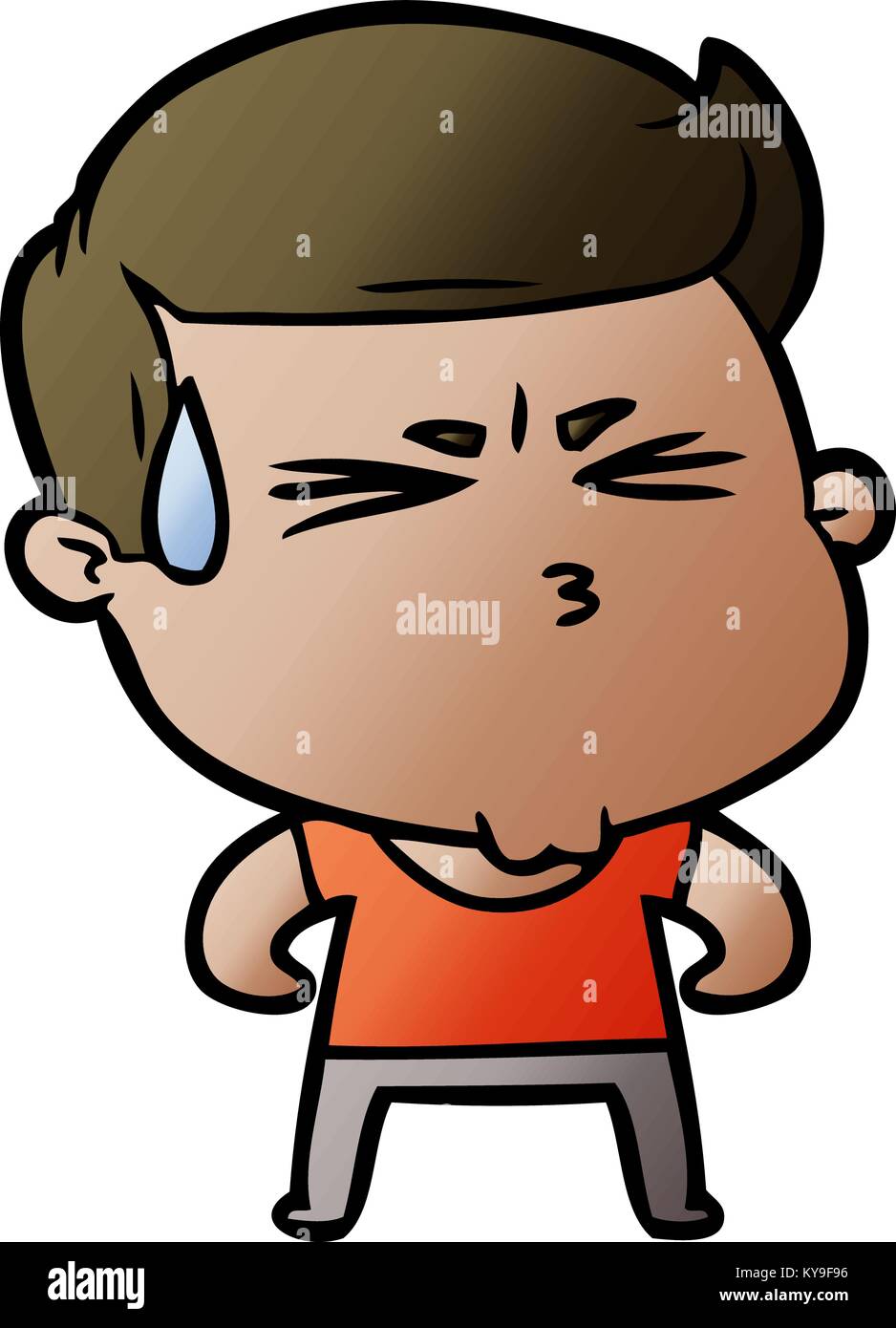 cartoon man sweating Stock Vector Image & Art - Alamy