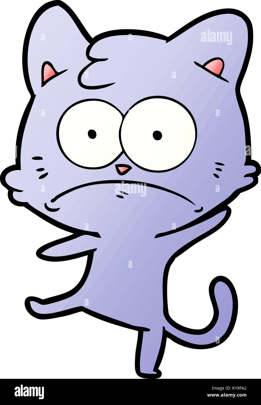 cartoon nervous cat Stock Vector Image & Art - Alamy