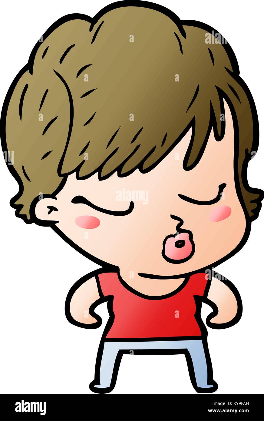 cartoon woman with eyes shut Stock Vector Image & Art - Alamy