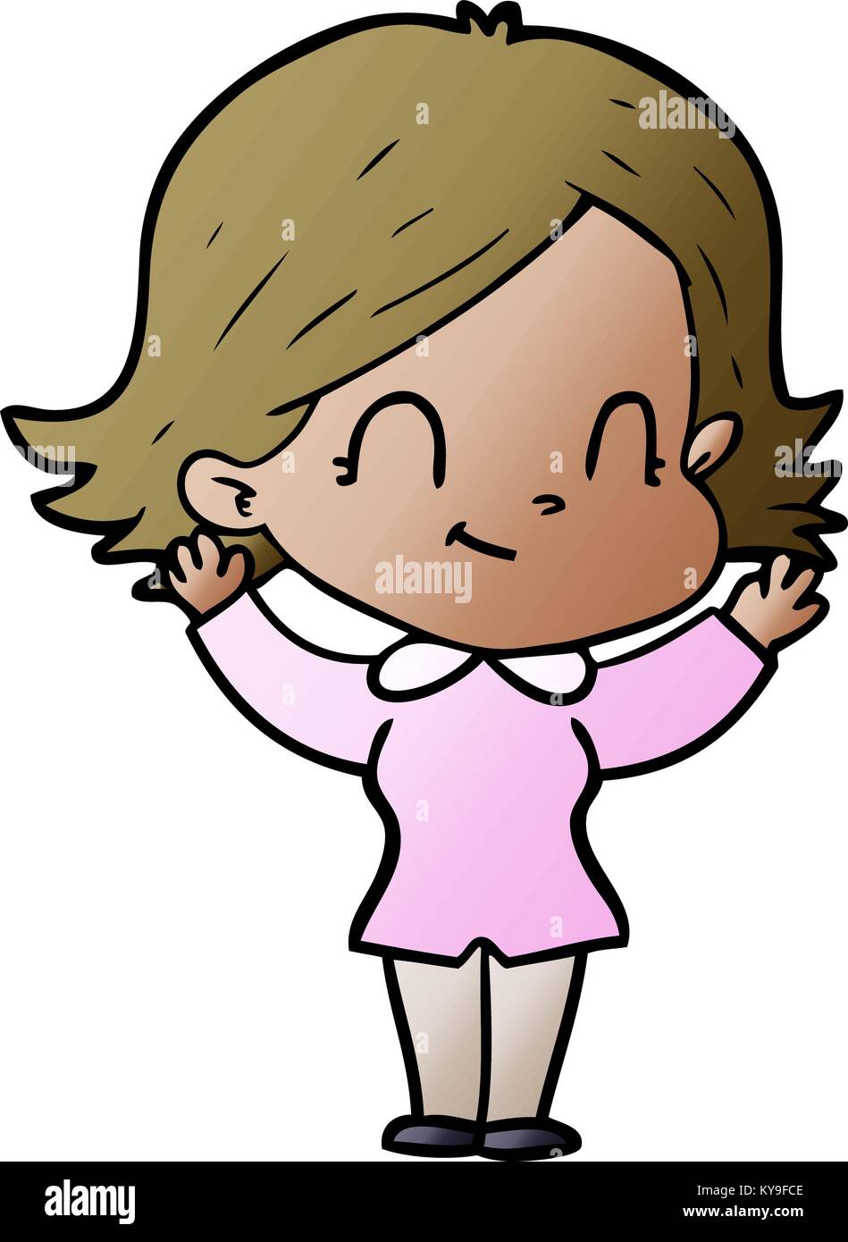 cartoon friendly girl Stock Vector Image & Art - Alamy