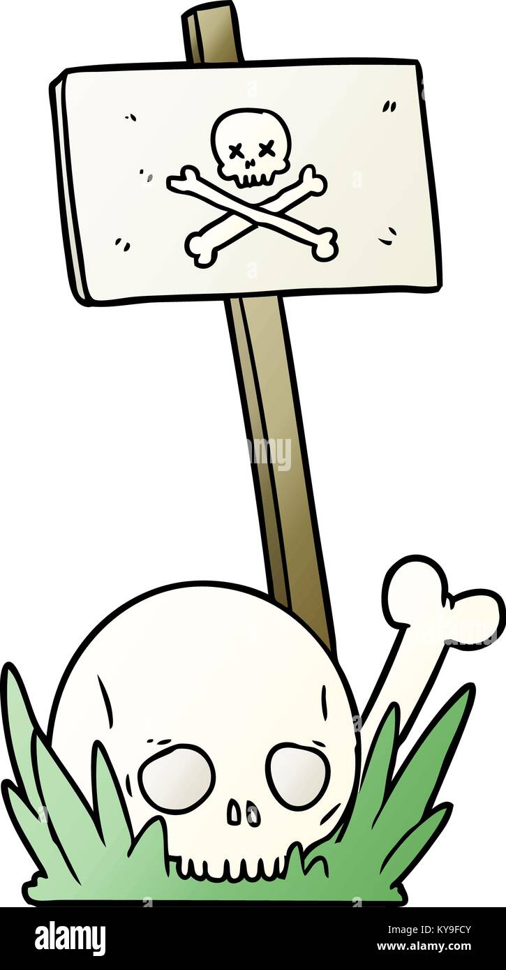 cartoon skull bones and warning sign Stock Vector Image & Art - Alamy