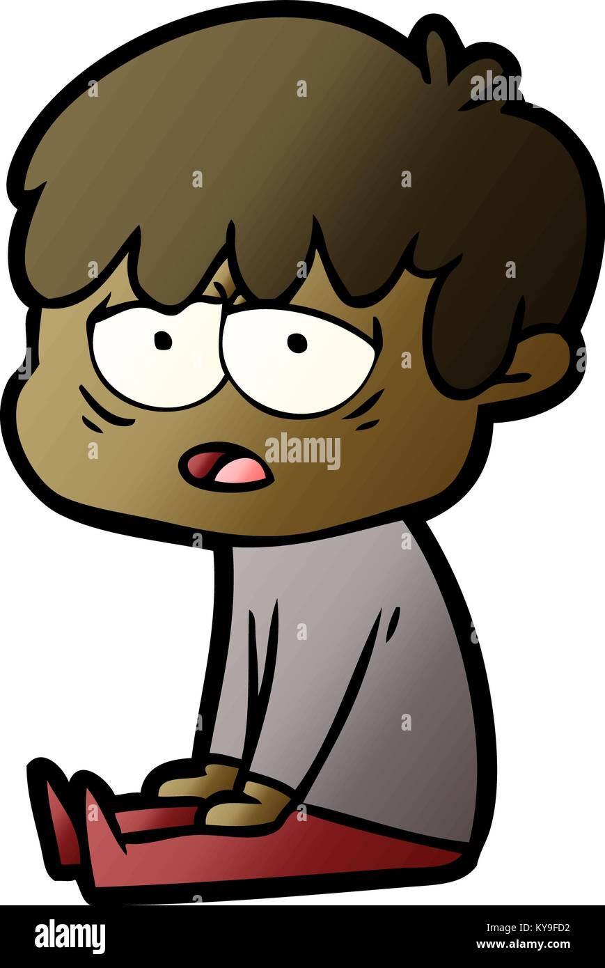 cartoon exhausted boy Stock Vector Image & Art - Alamy