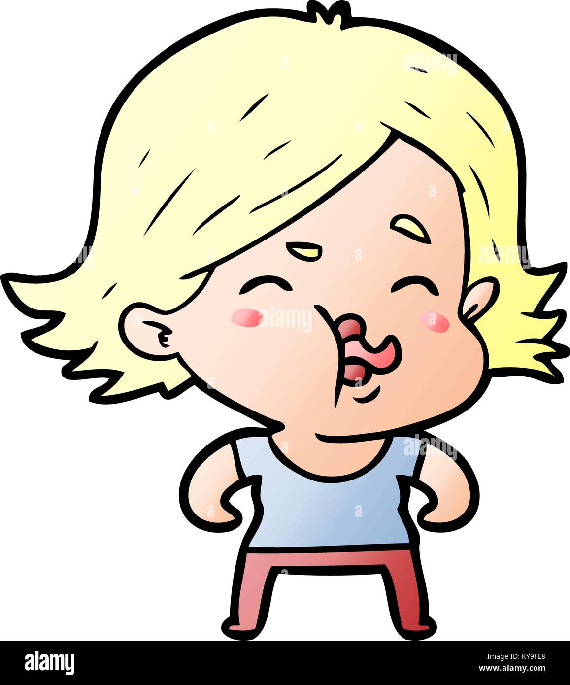 cartoon girl pulling face Stock Vector Image & Art - Alamy