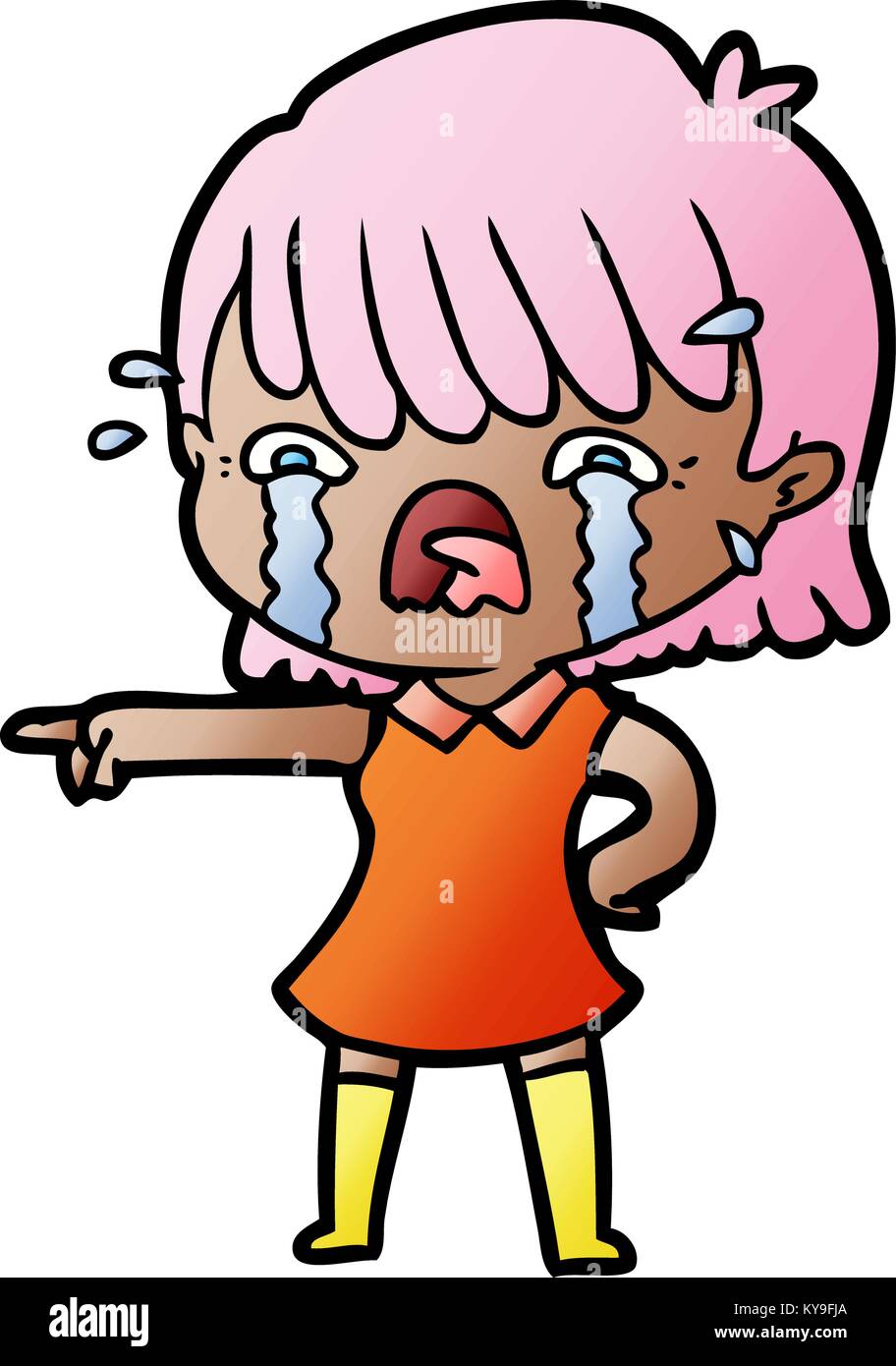 cartoon girl crying Stock Vector Image & Art - Alamy
