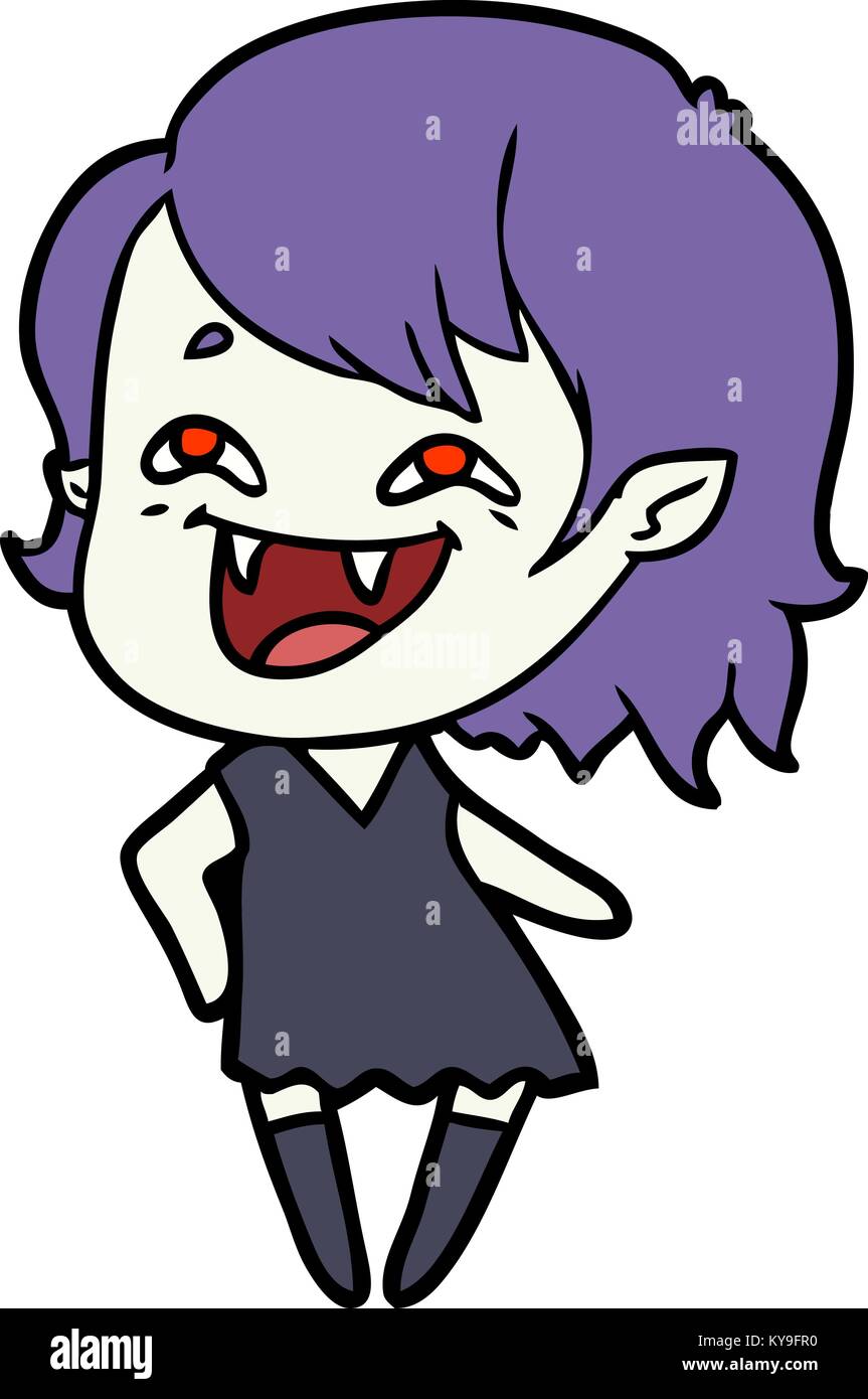 cartoon laughing vampire girl Stock Vector Image & Art - Alamy