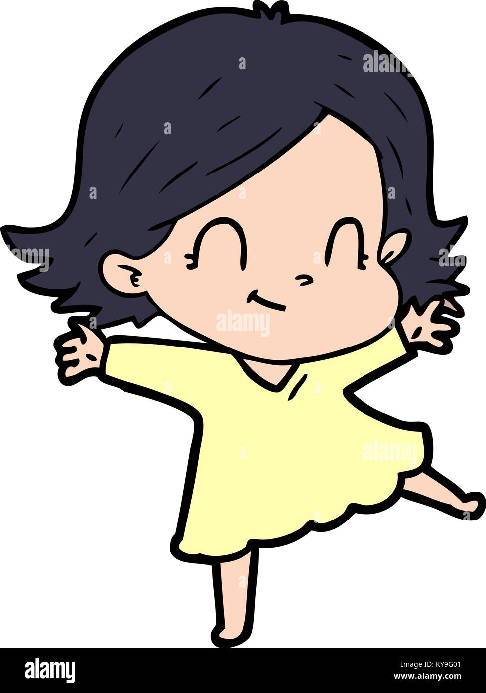 cartoon friendly girl Stock Vector Image & Art - Alamy