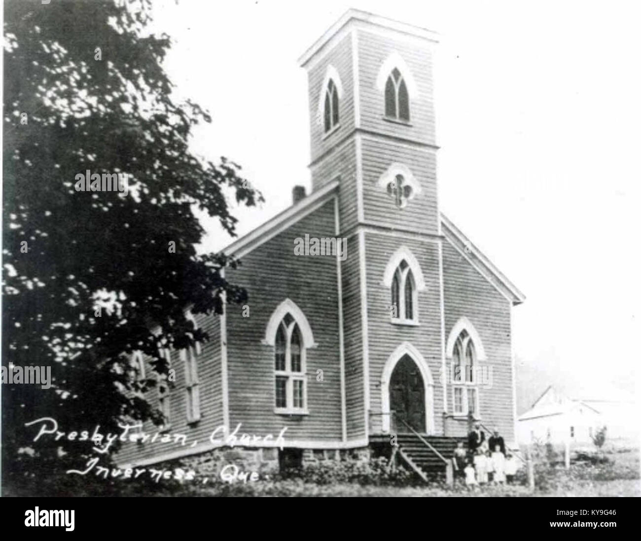 The Presbyterian Church in Inverness, Quebec, built in 1938, represents ...