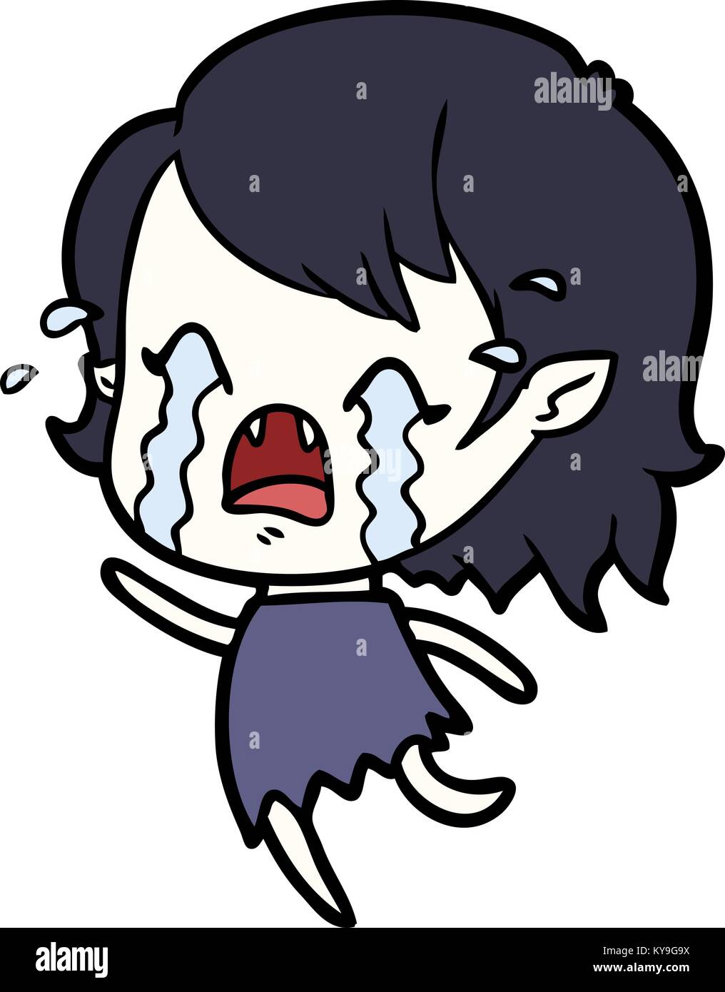 cartoon crying vampire girl Stock Vector Image & Art - Alamy