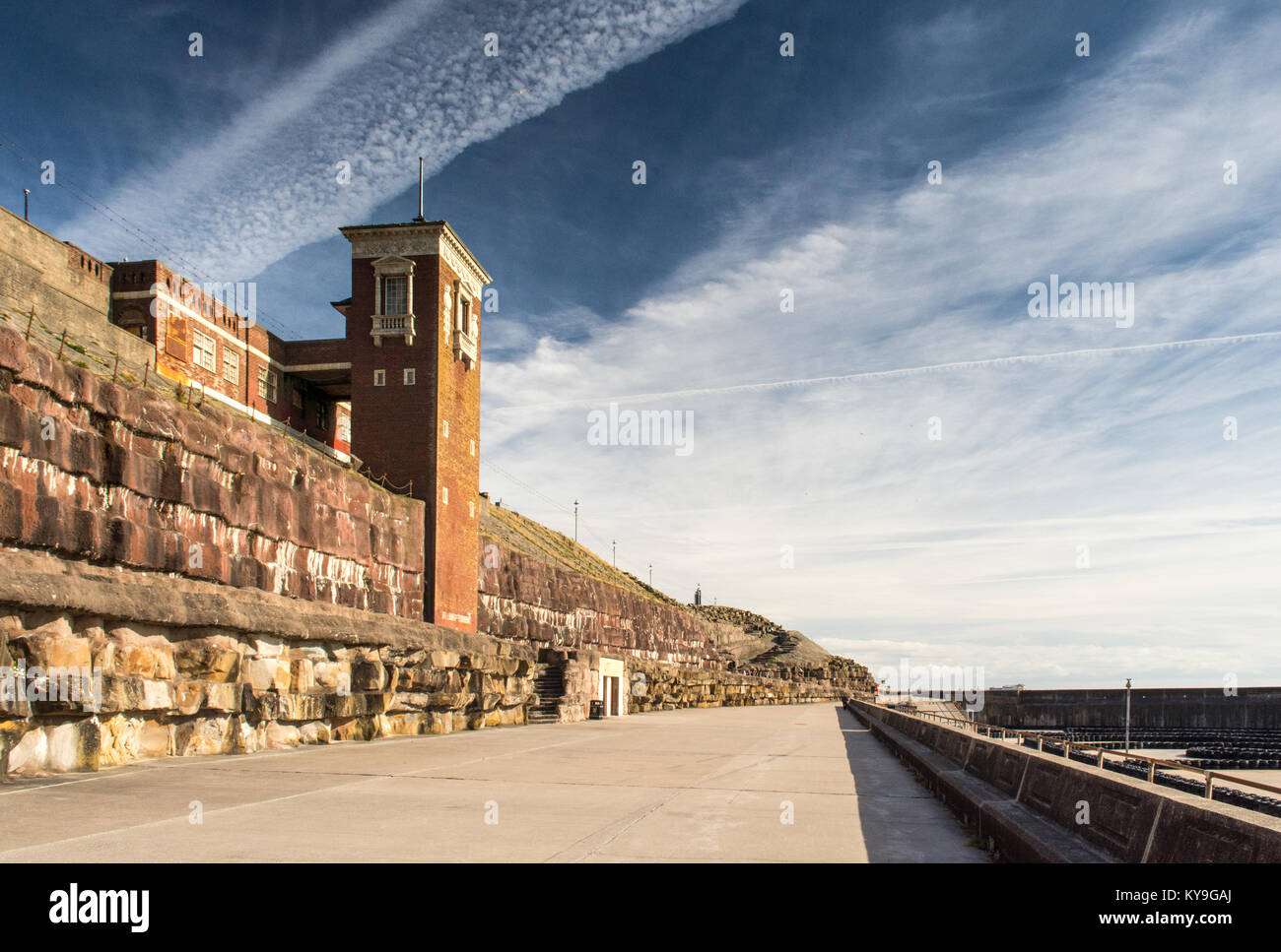 Blackpool, England, UK - August 1, 2015: A lift tower built into the ...