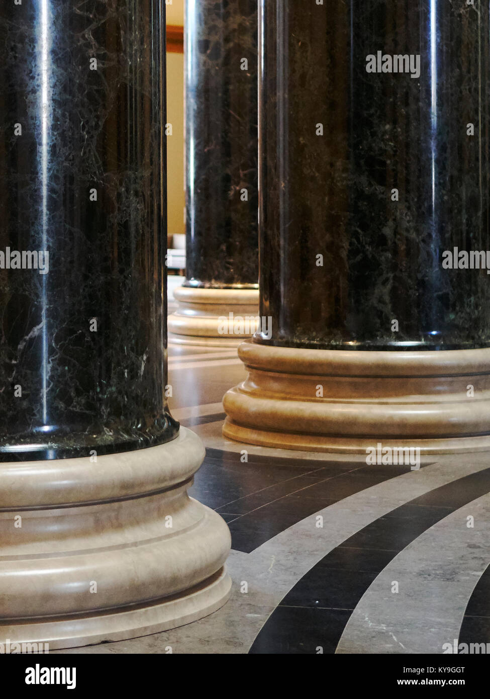 detail view of the base of columns in the National Gallery, West ...