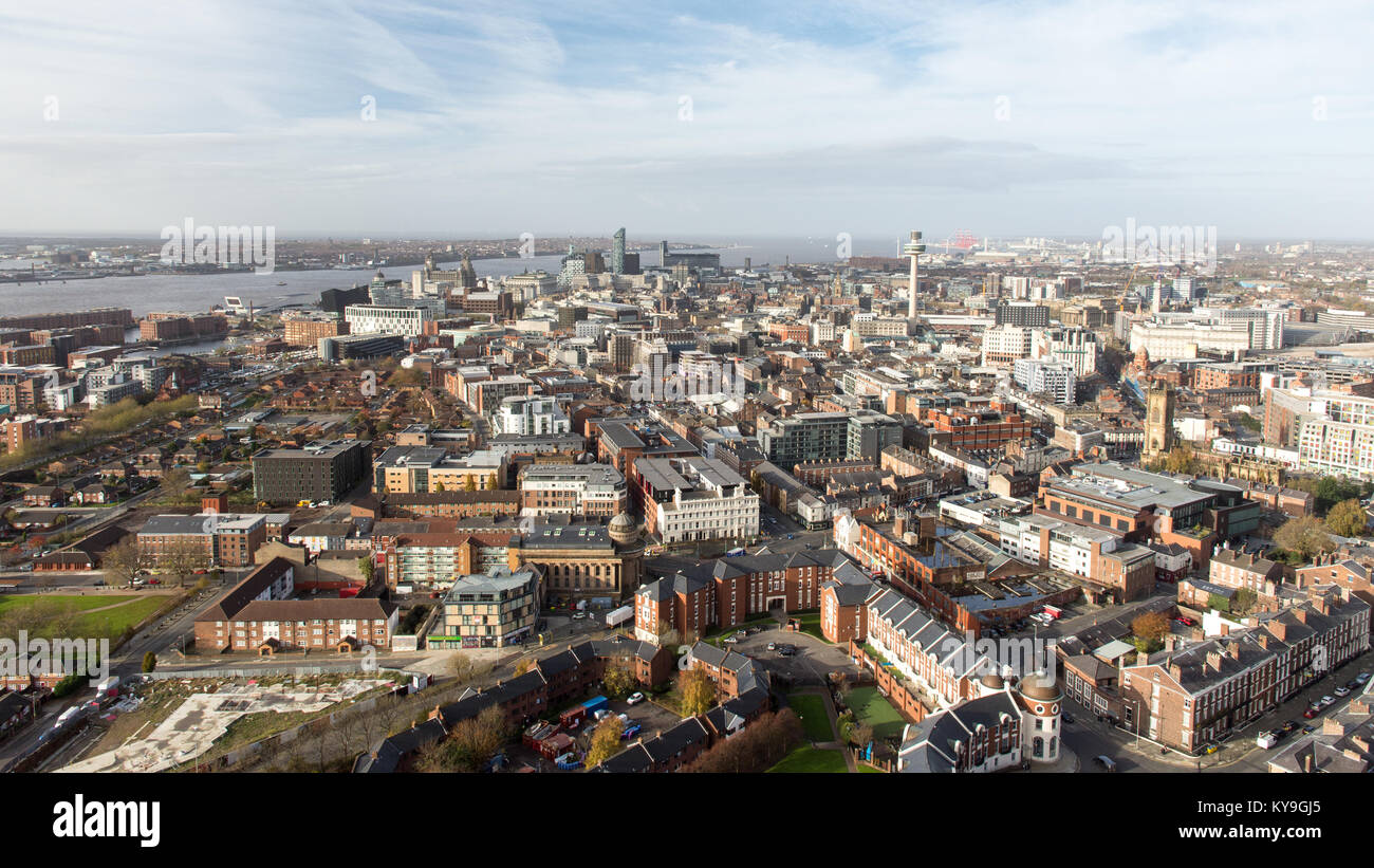 Liverpool, England, UK - November 9, 2017: The cityscape of Liverpool's ...