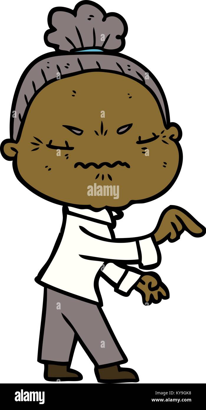 cartoon annoyed old lady Stock Vector Image & Art - Alamy