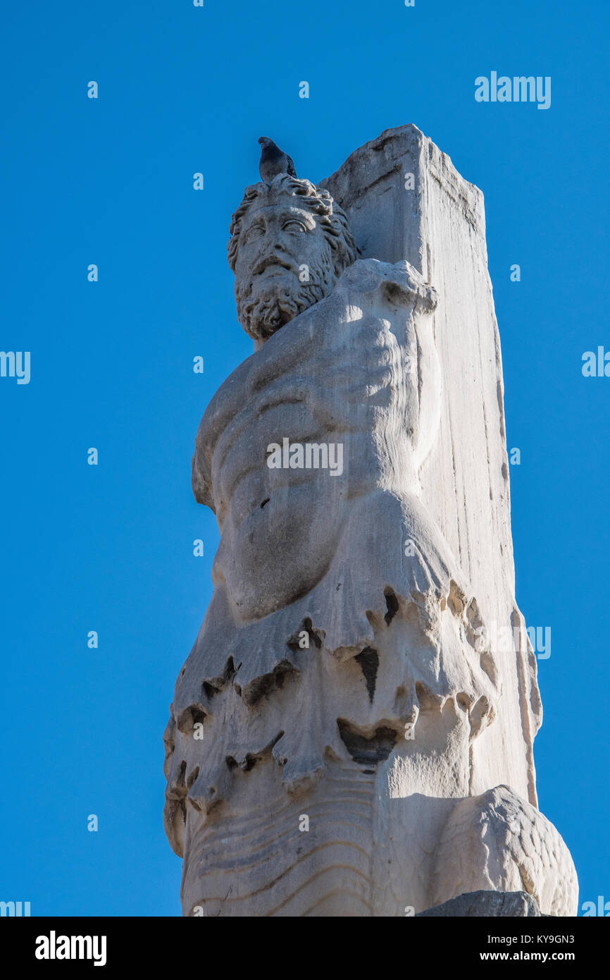 Statue of Triton in the odeon of Agripa at the ancient Agora of Athens ...