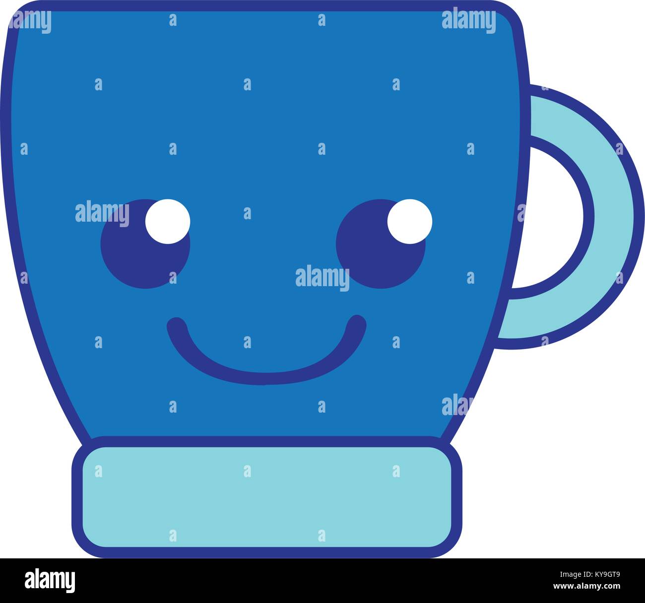 full color smile coffee cup kawaii cartoon Stock Vector Image & Art - Alamy