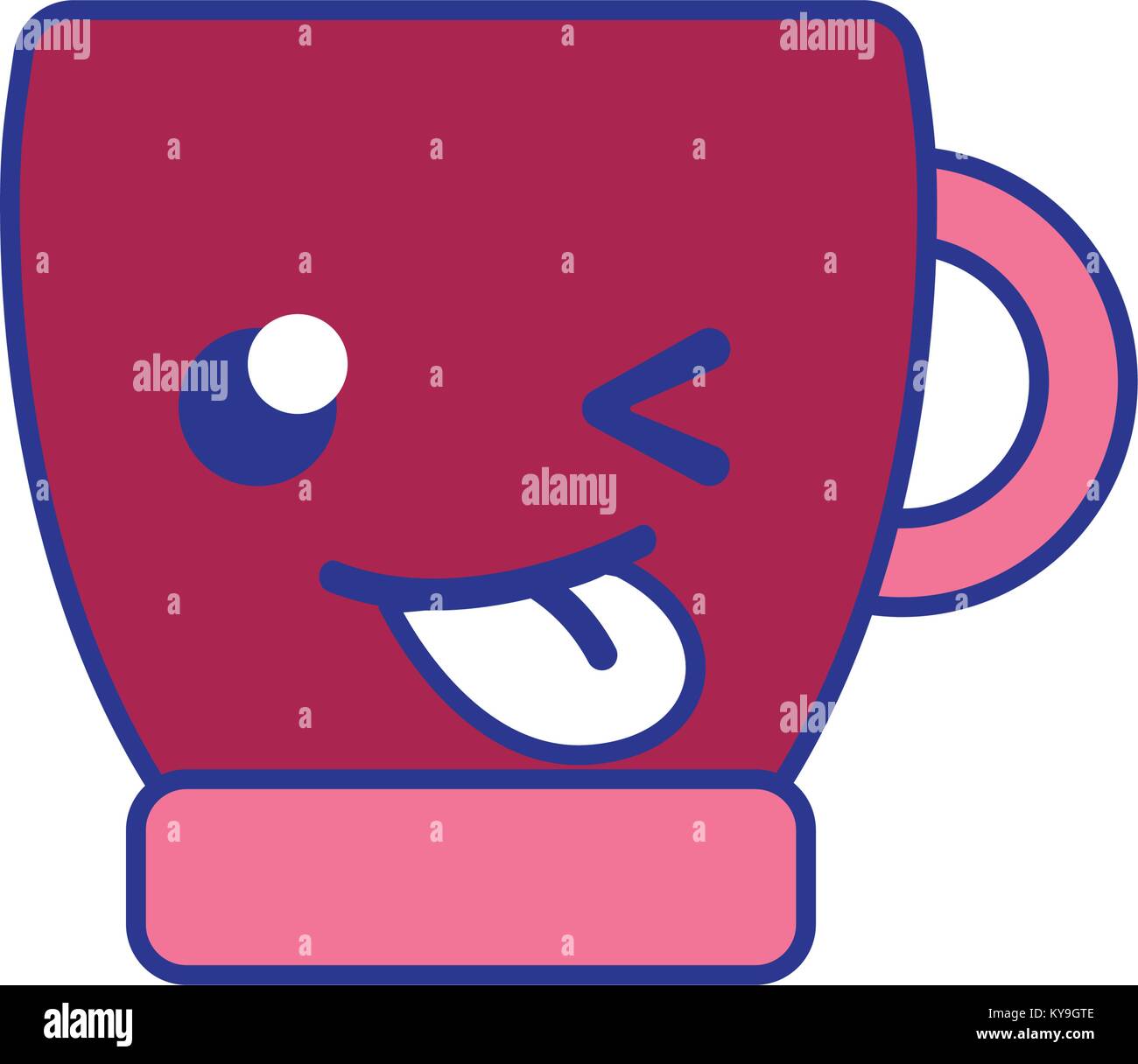 full color funny coffee cup kawaii cartoon Stock Vector Image & Art - Alamy