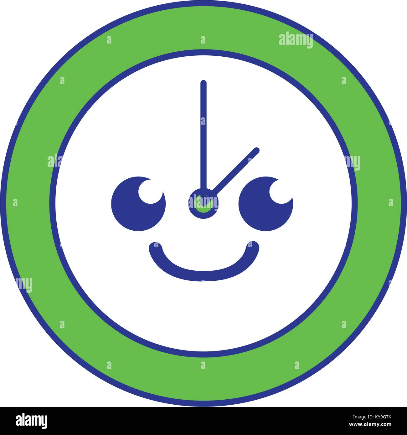 full color smile circle clock kawaii cartoon Stock Vector Image & Art ...