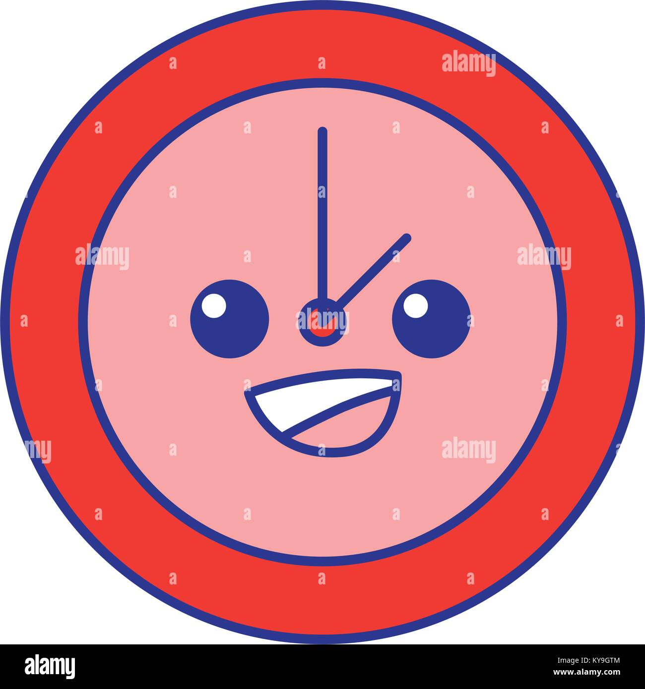 full color happy circle clock kawaii cartoon Stock Vector Image & Art ...