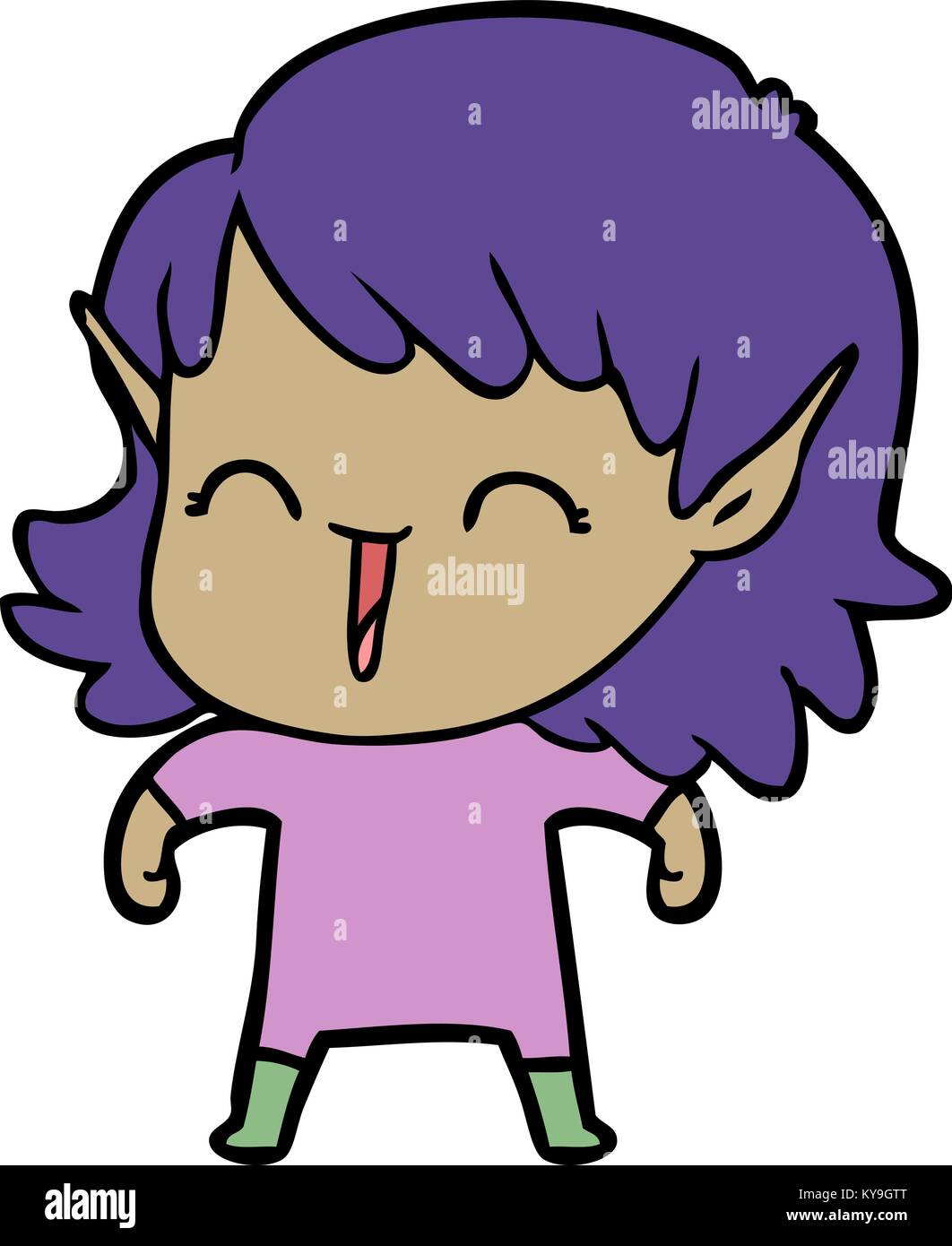 cartoon elf girl Stock Vector Image & Art - Alamy