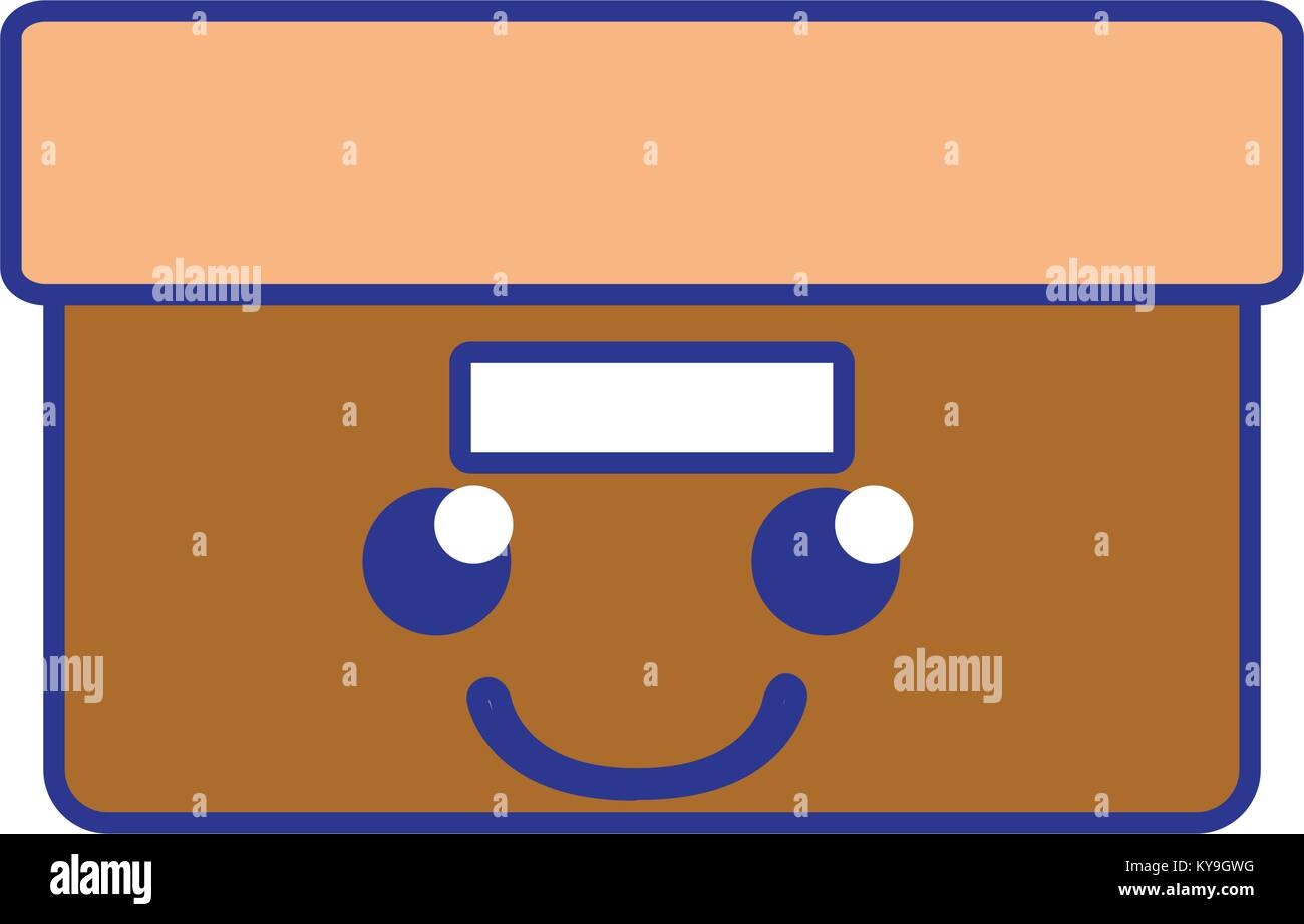 full color smile box archive kawaii cartoon Stock Vector Image & Art ...