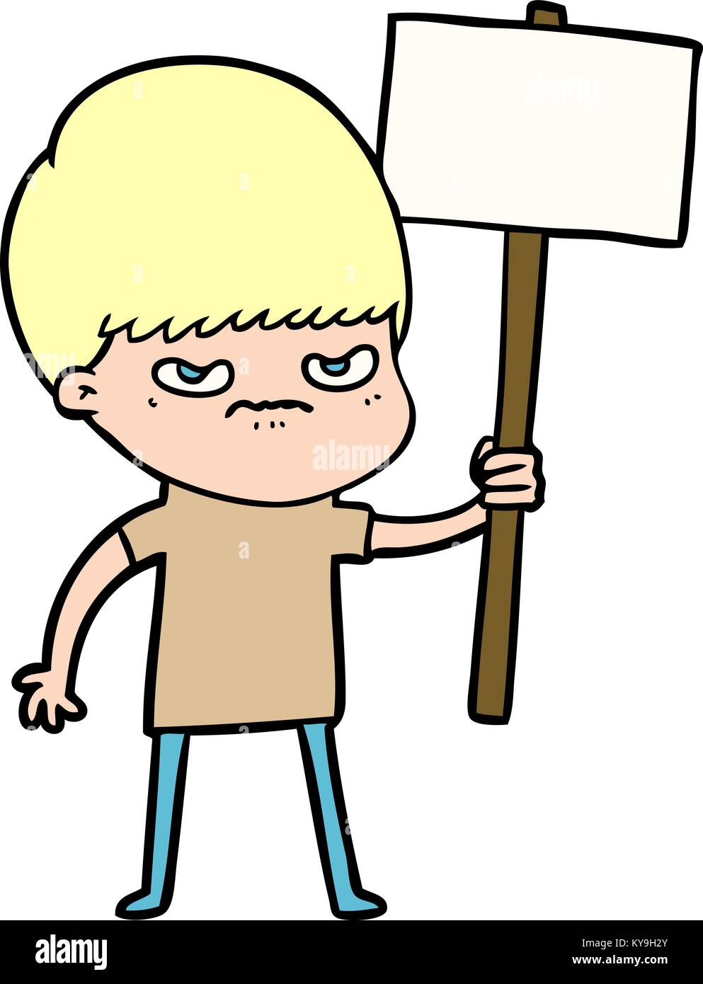 angry cartoon boy protesting Stock Vector Image & Art - Alamy