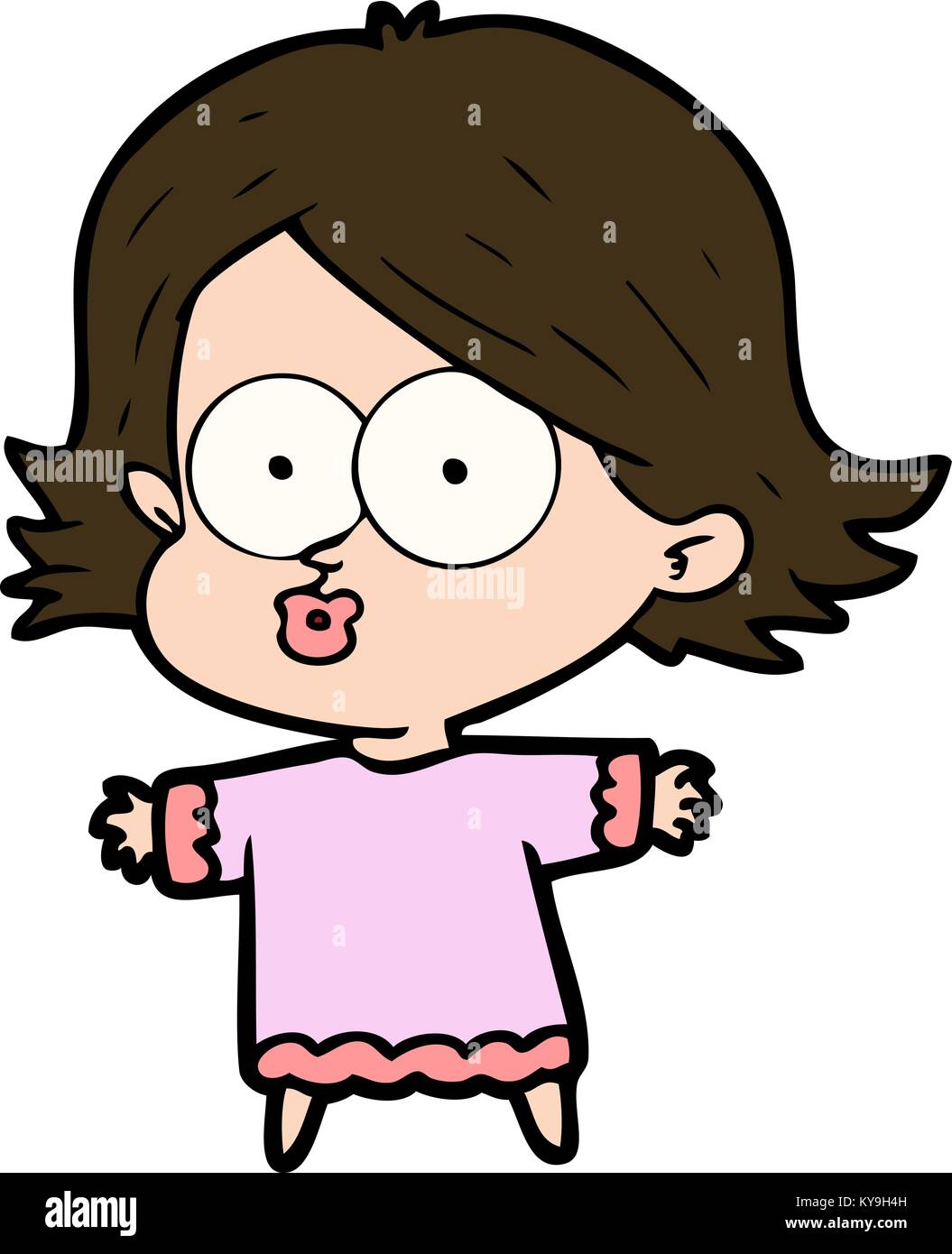 cartoon girl pouting Stock Vector Image & Art - Alamy