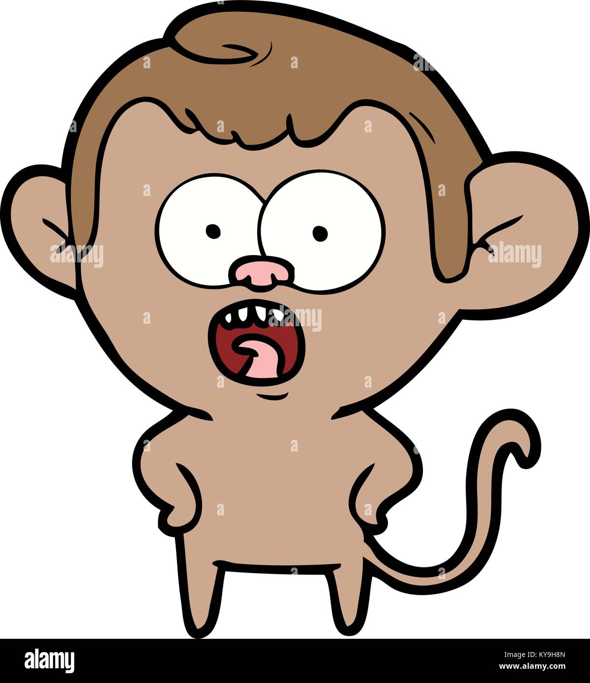 cartoon shocked monkey Stock Vector Image & Art - Alamy