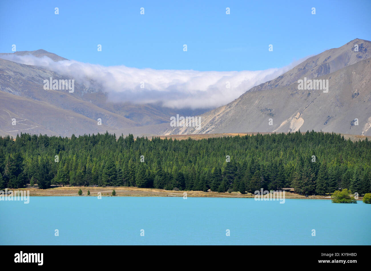 Lake Tekapo, New Zealand in the Mackenzie Basin on the South Island ...