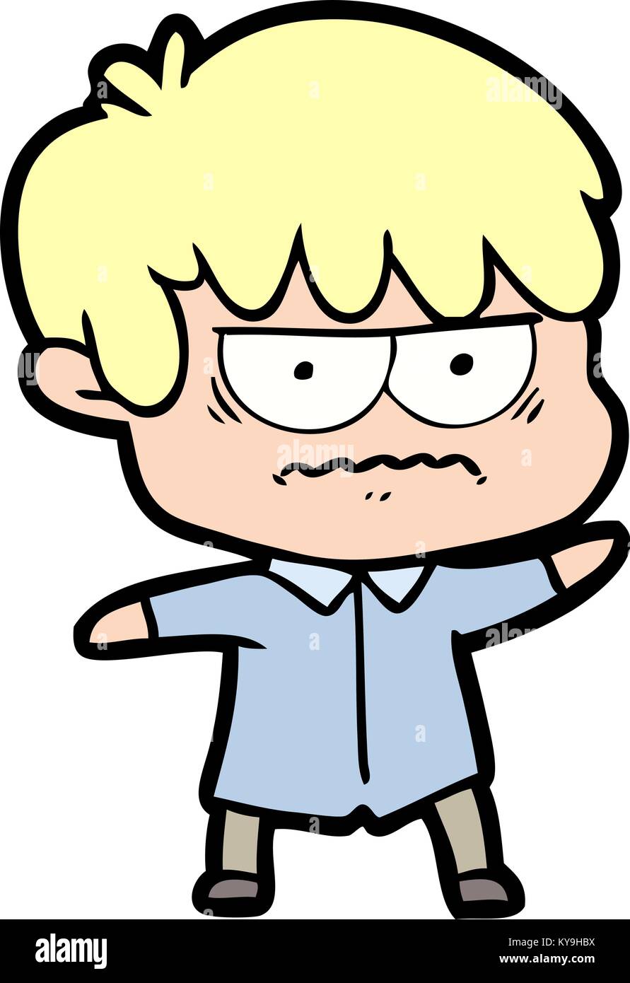 annoyed cartoon boy Stock Vector Image & Art - Alamy