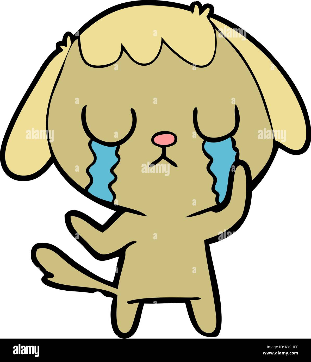 cute cartoon dog crying Stock Vector Image & Art - Alamy