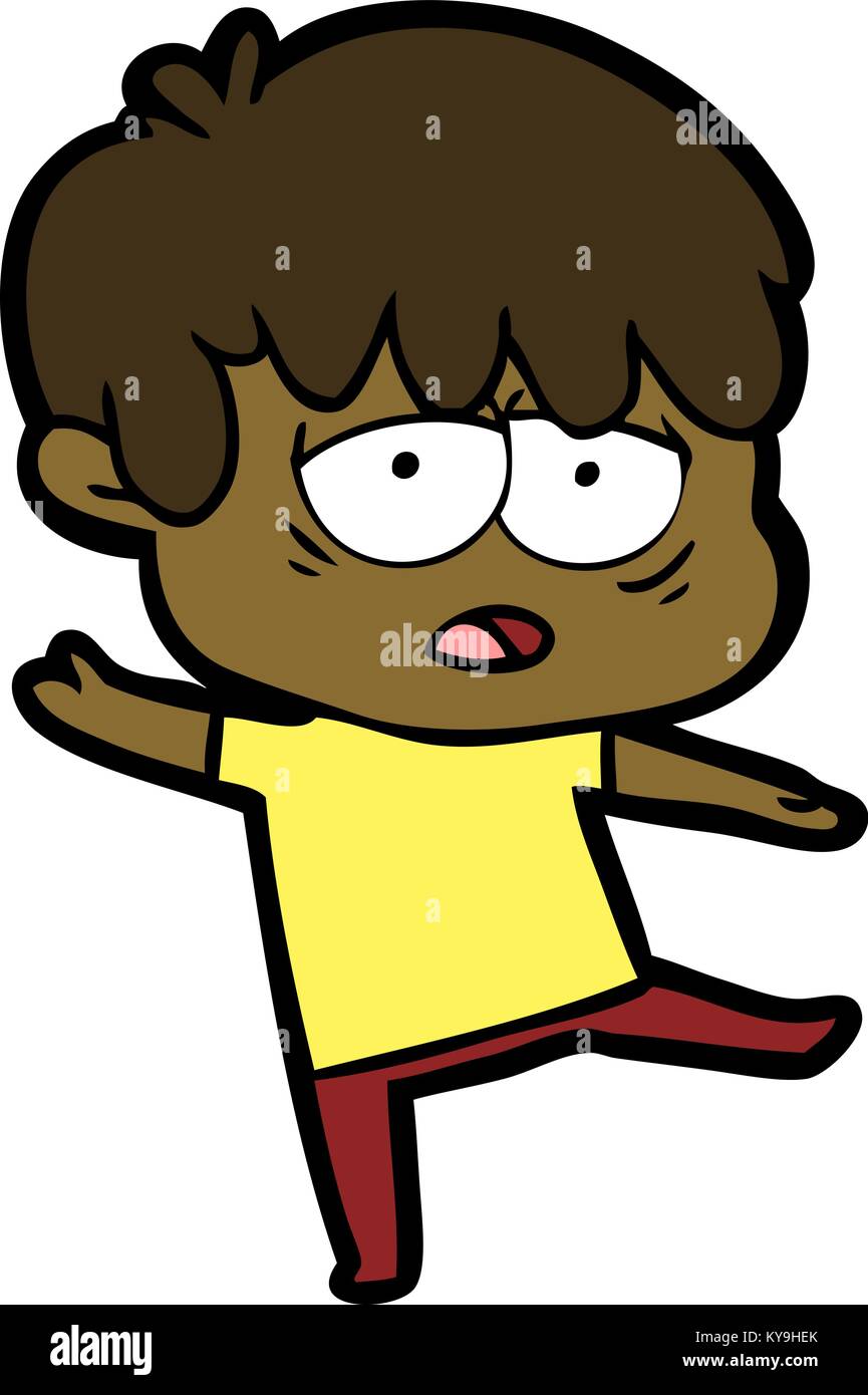 cartoon exhausted boy Stock Vector Image & Art - Alamy
