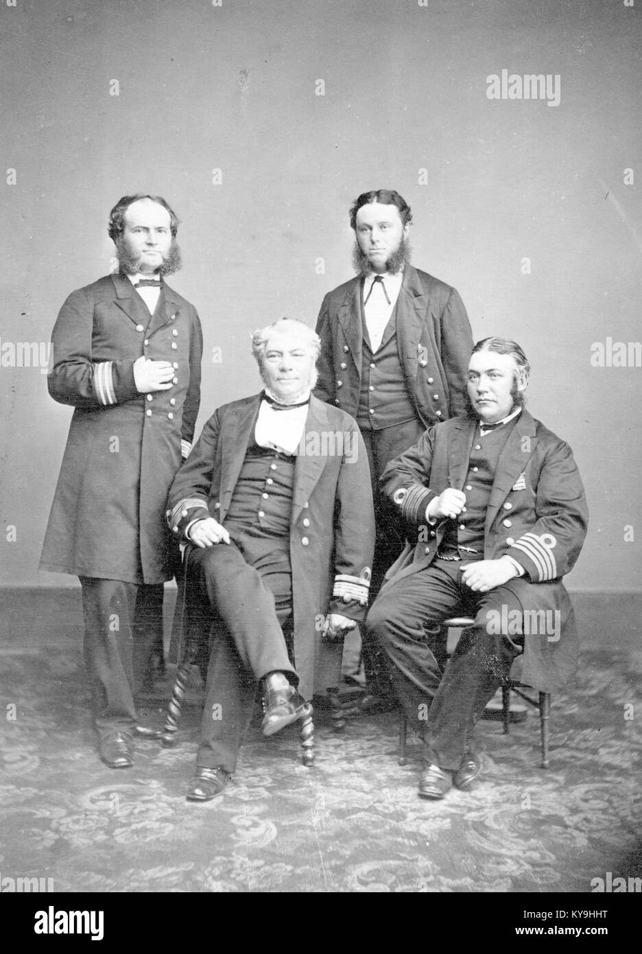 This photograph shows the officers of HMS Zealous in Lima, Peru, in ...