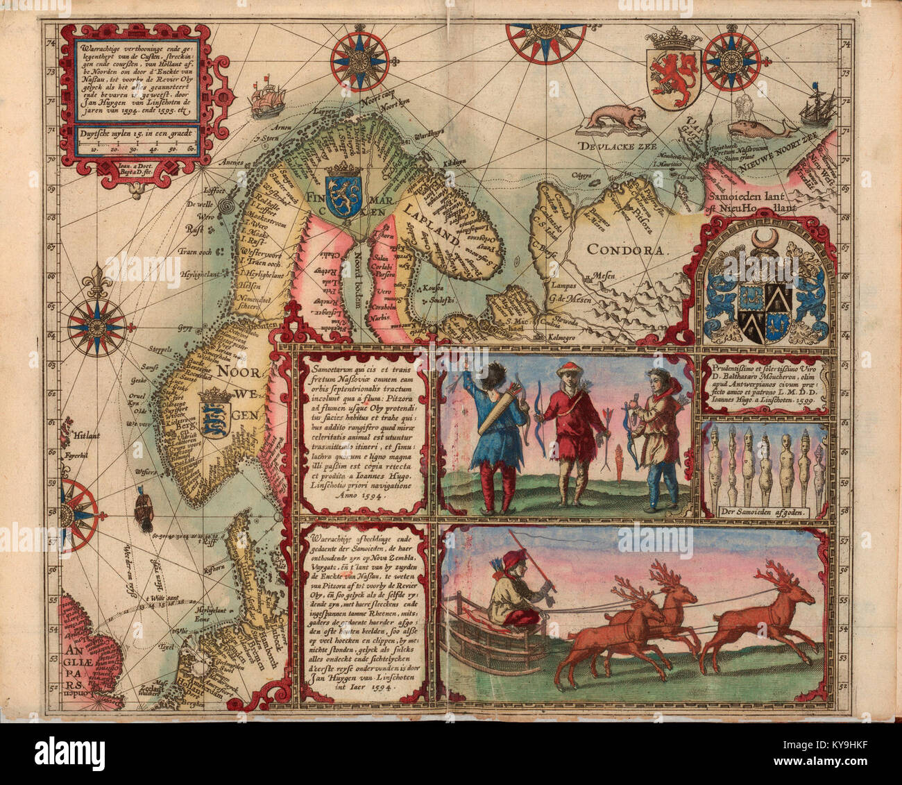 This historical map or engraving shows a maritime journey or ship ...