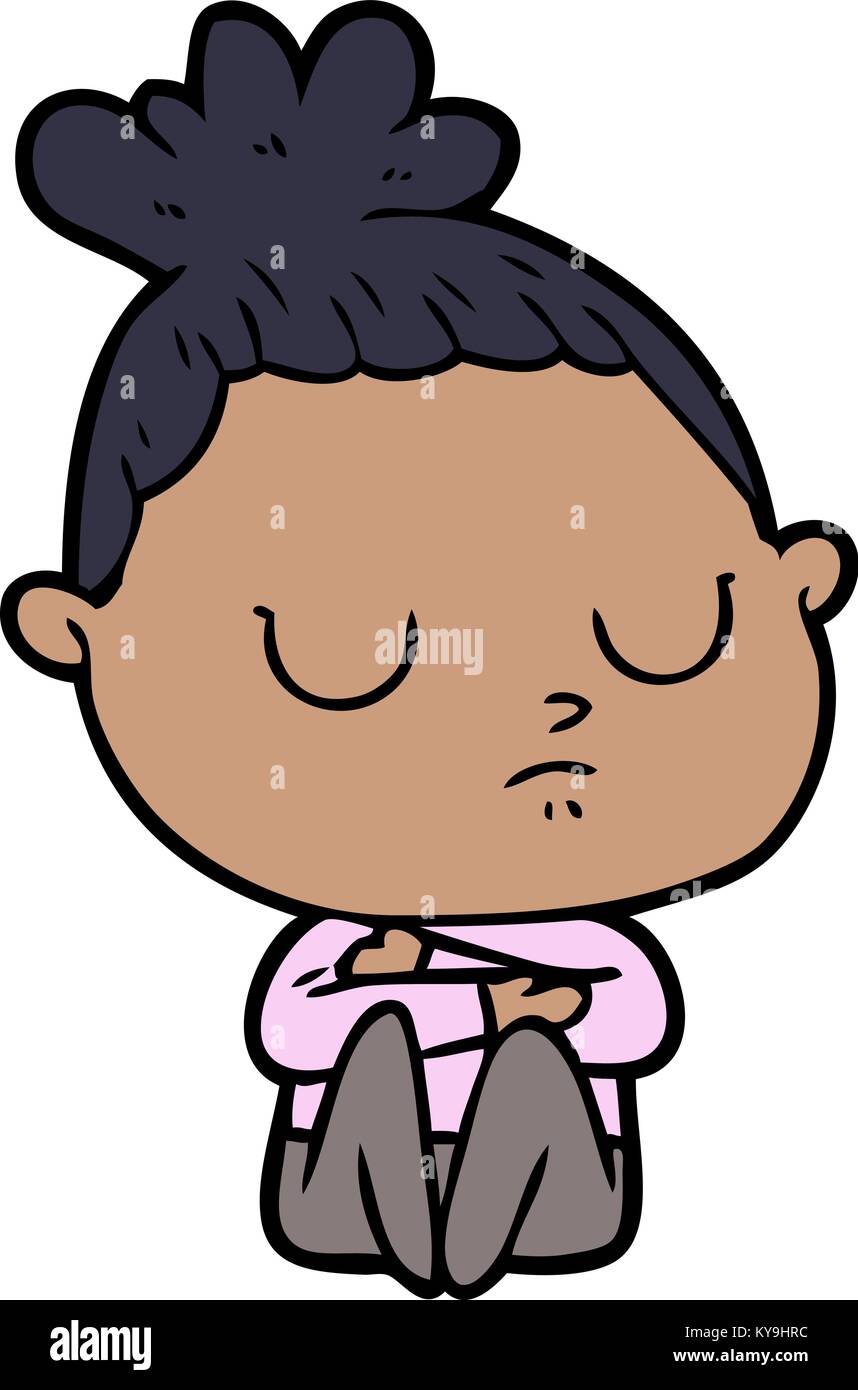 cartoon calm woman Stock Vector Image & Art - Alamy