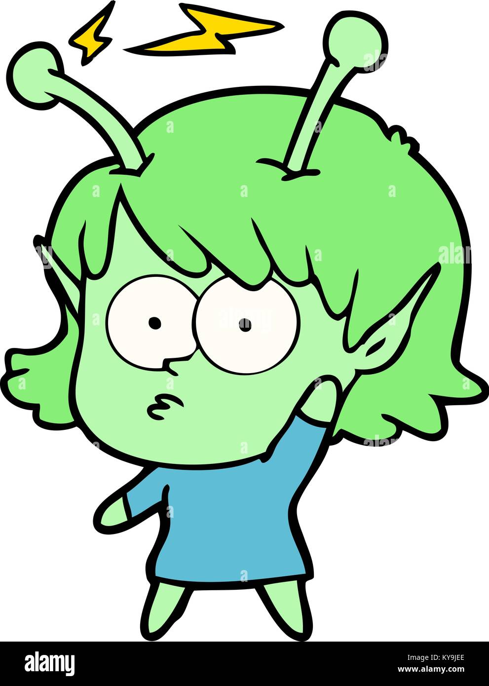 cartoon alien girl Stock Vector Image & Art - Alamy