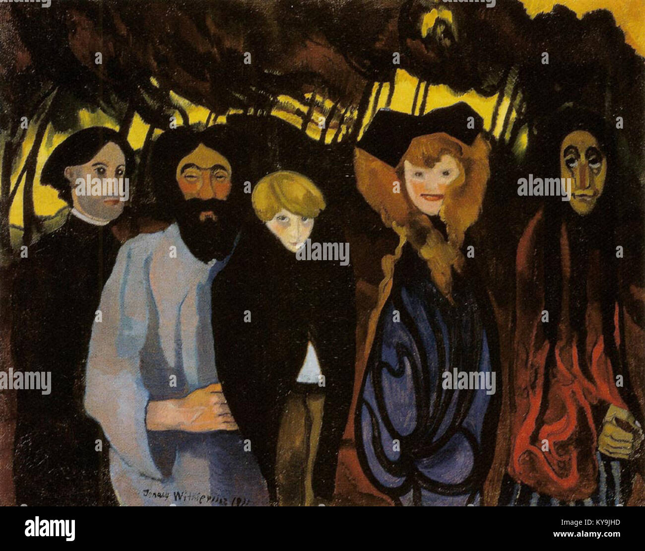 This artwork, titled *Kompozycja z pięcioma postaciami* by Witkacy ...