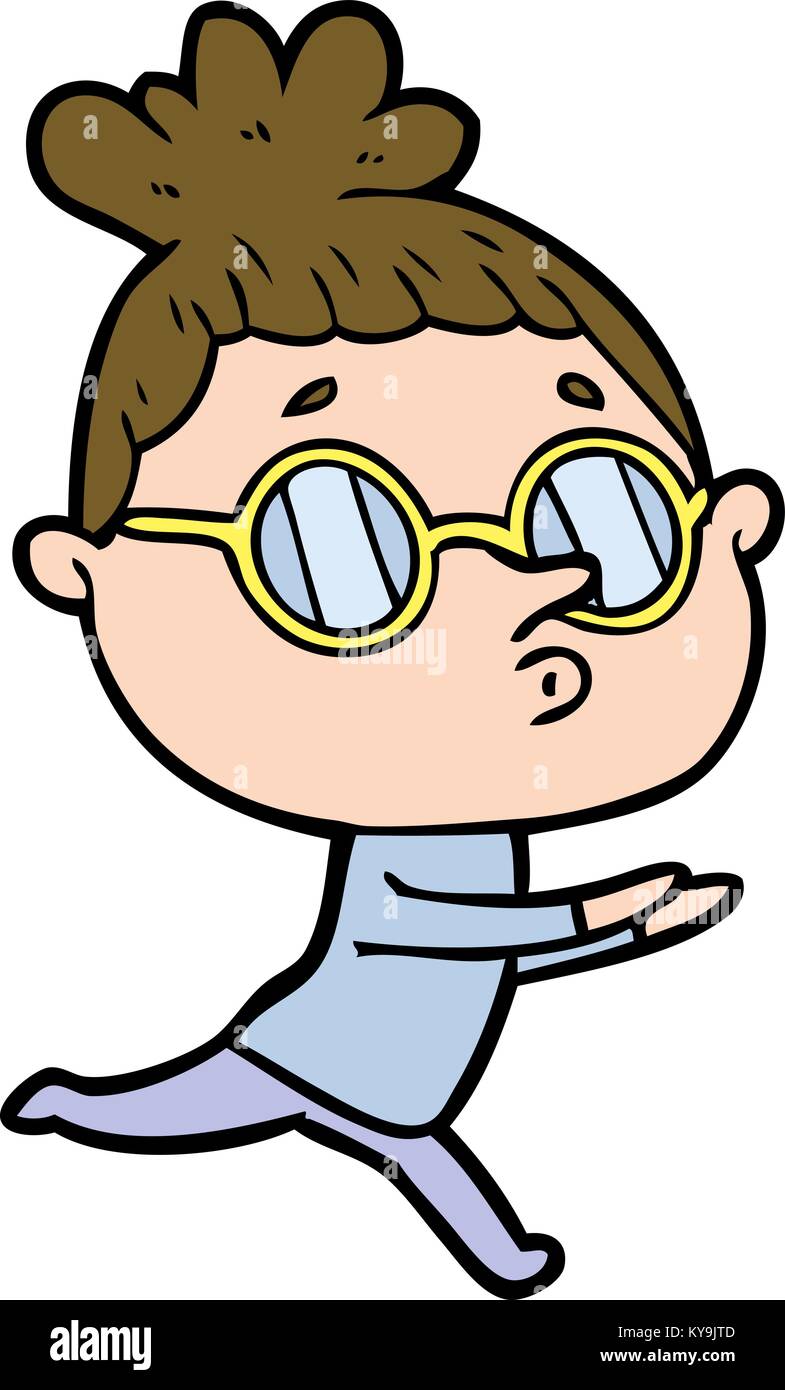cartoon woman wearing glasses Stock Vector Image & Art - Alamy