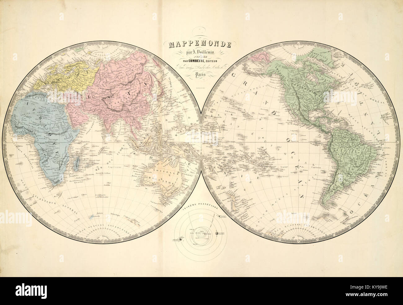Map of the world 1800s hi-res stock photography and images - Alamy
