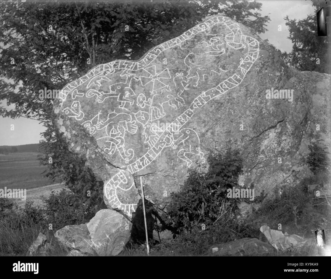 Swedish runestones Black and White Stock Photos & Images - Alamy