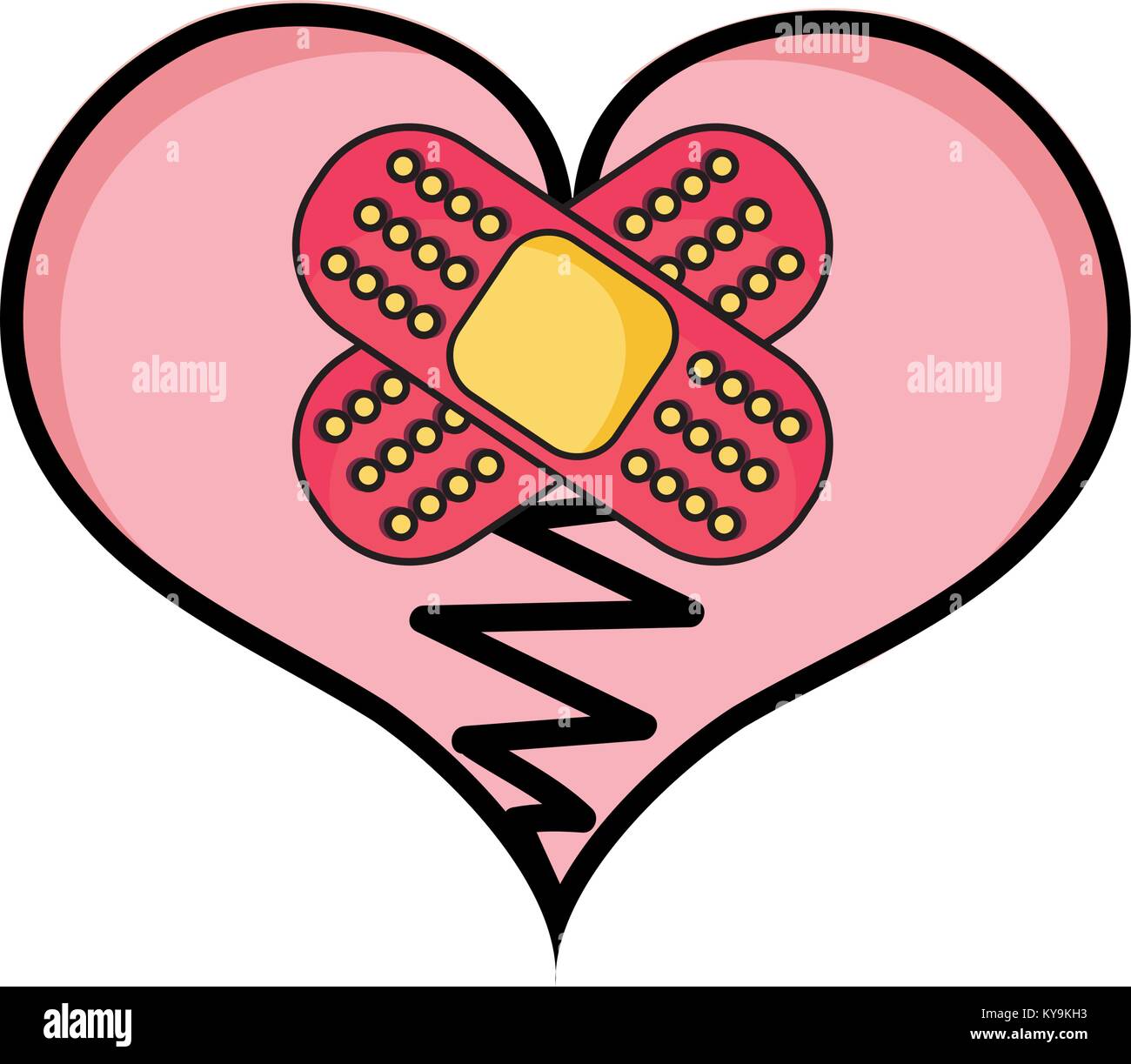 Heart band aid Stock Vector Images - Alamy