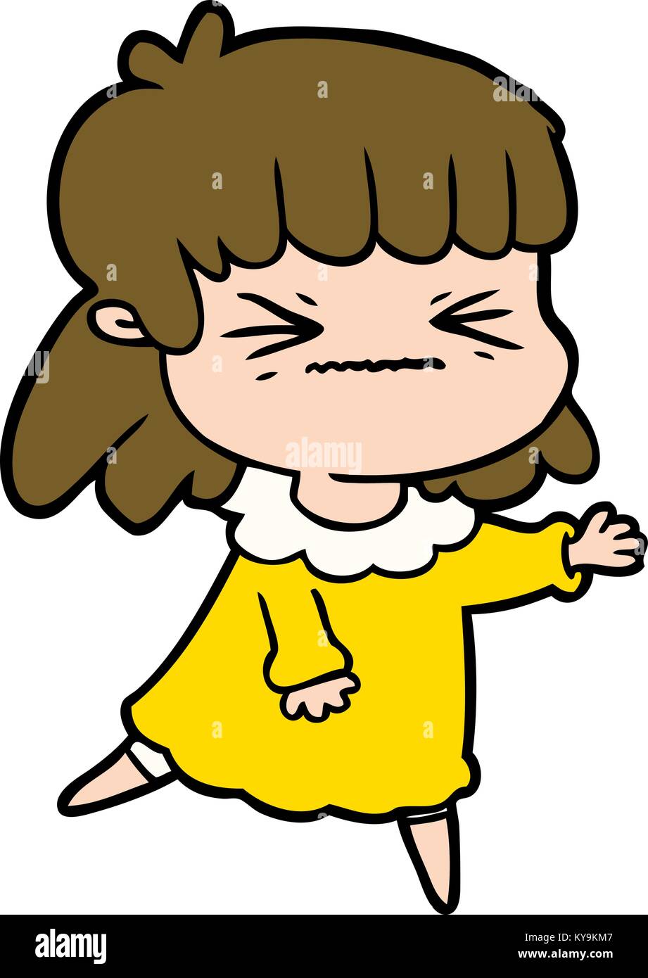 Angry girl cartoon character hi-res stock photography and images - Alamy